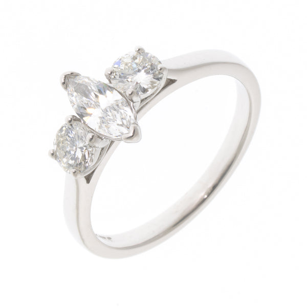 Pre Owned 18ct White Gold 3 Stone Diamond Ring – WJ Edwards