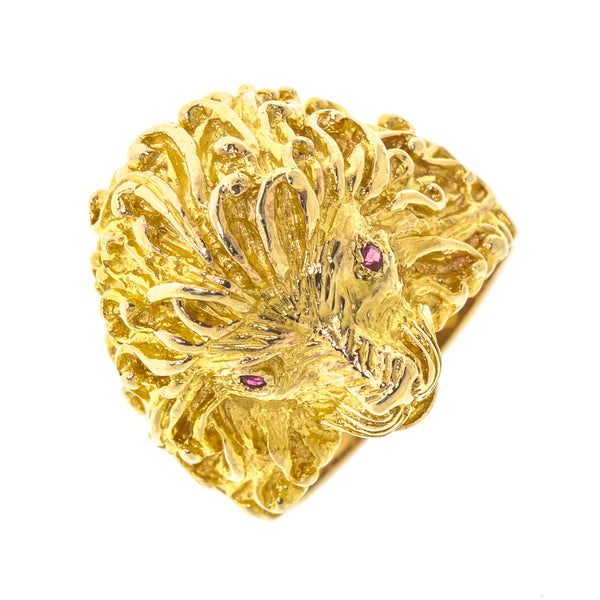 Pre owned 9ct Gold Ruby Lion Ring – WJ Edwards