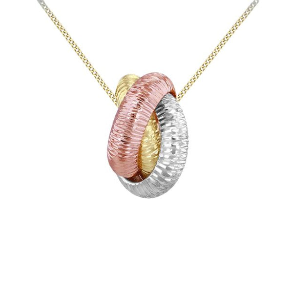 9ct 3-Colour Diamond Cut Knot Pendant – WJ Edwards