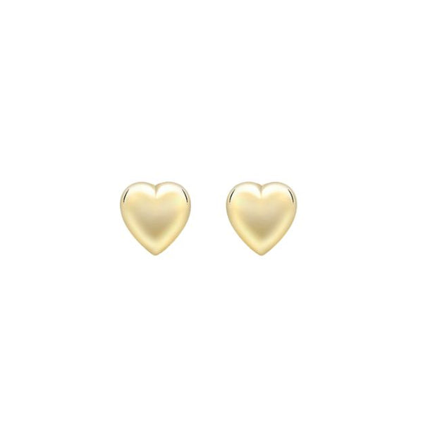 9ct Yellow Gold Puffed-Heart Stud Earring – WJ Edwards
