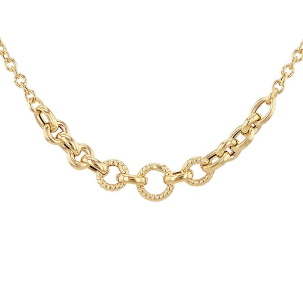 9ct Yellow Gold Twisted and Polished Ring Centre Necklace – WJ Edwards